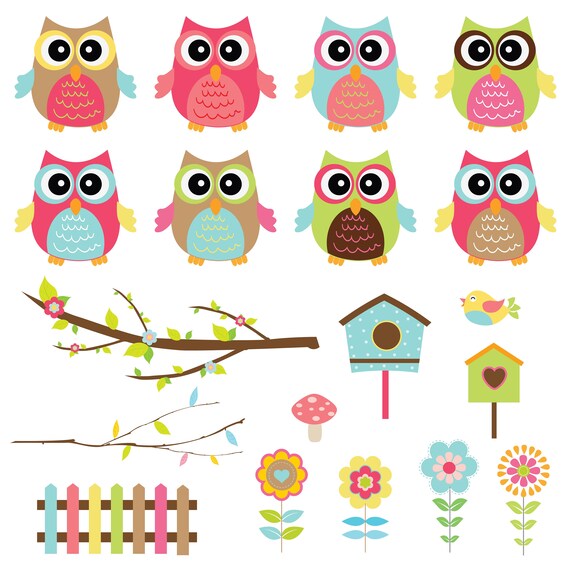 Spring Owl Clipart