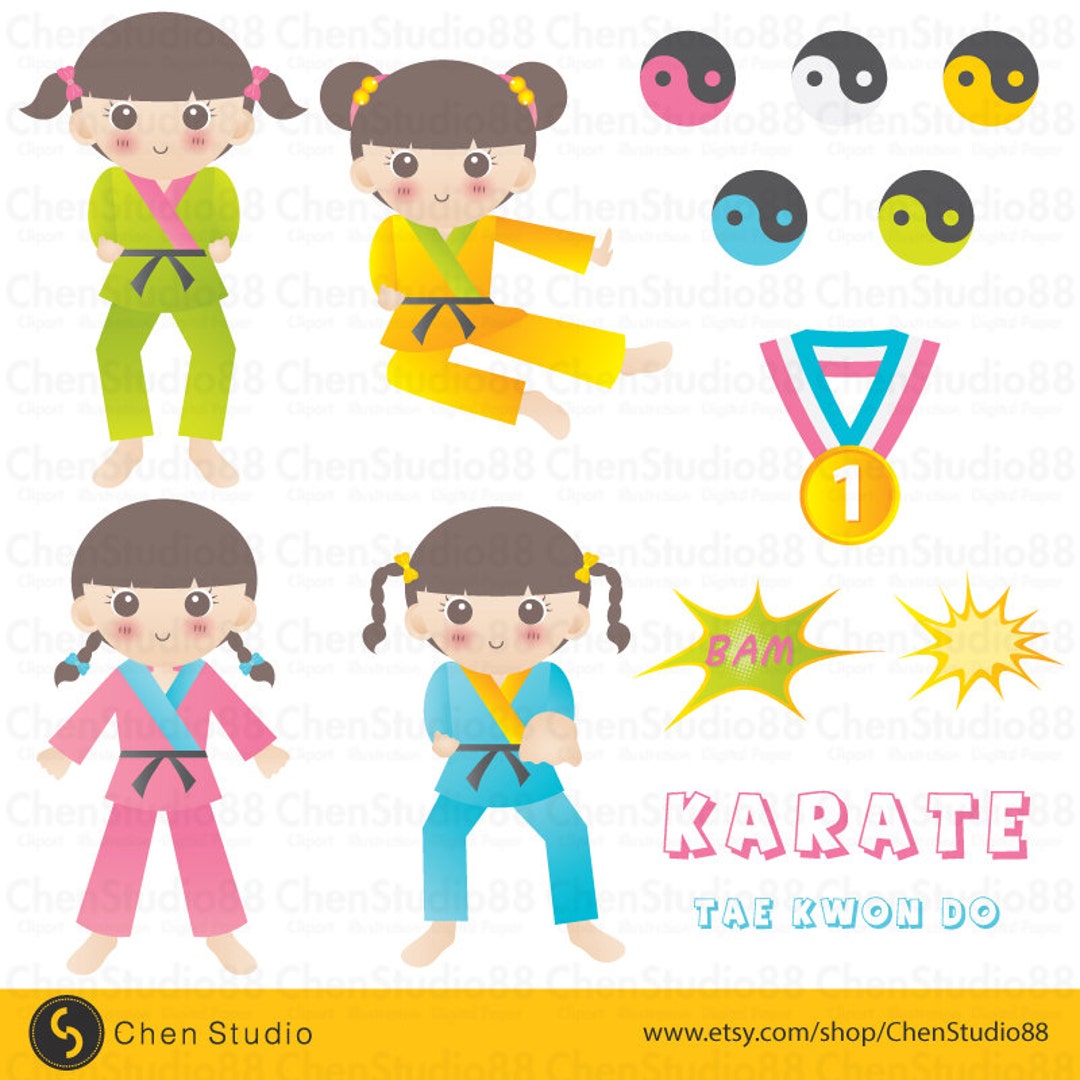 Karate Kids Vector Digital Clipart Instant Download EPS - Etsy