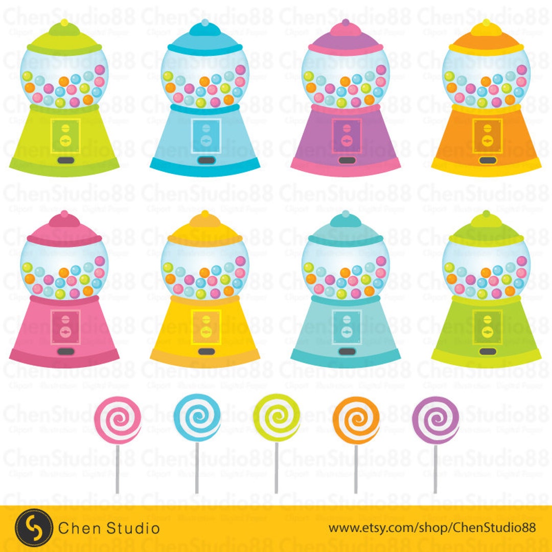 Gumball Vector Digital Clipart Instant Download EPS, Pdf and PNG Files ...