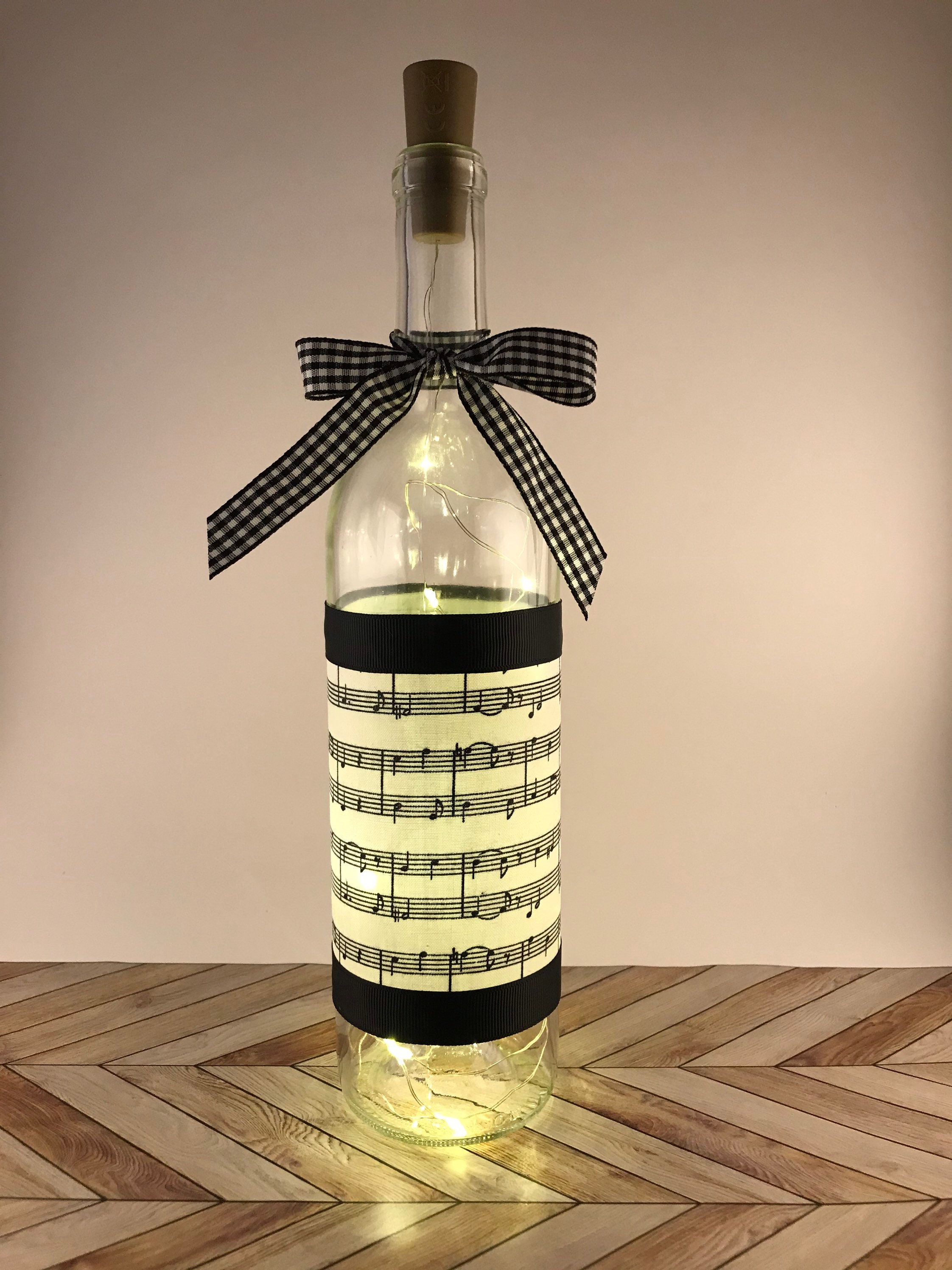 Music Notes Wine Bottle Lamp - Etsy