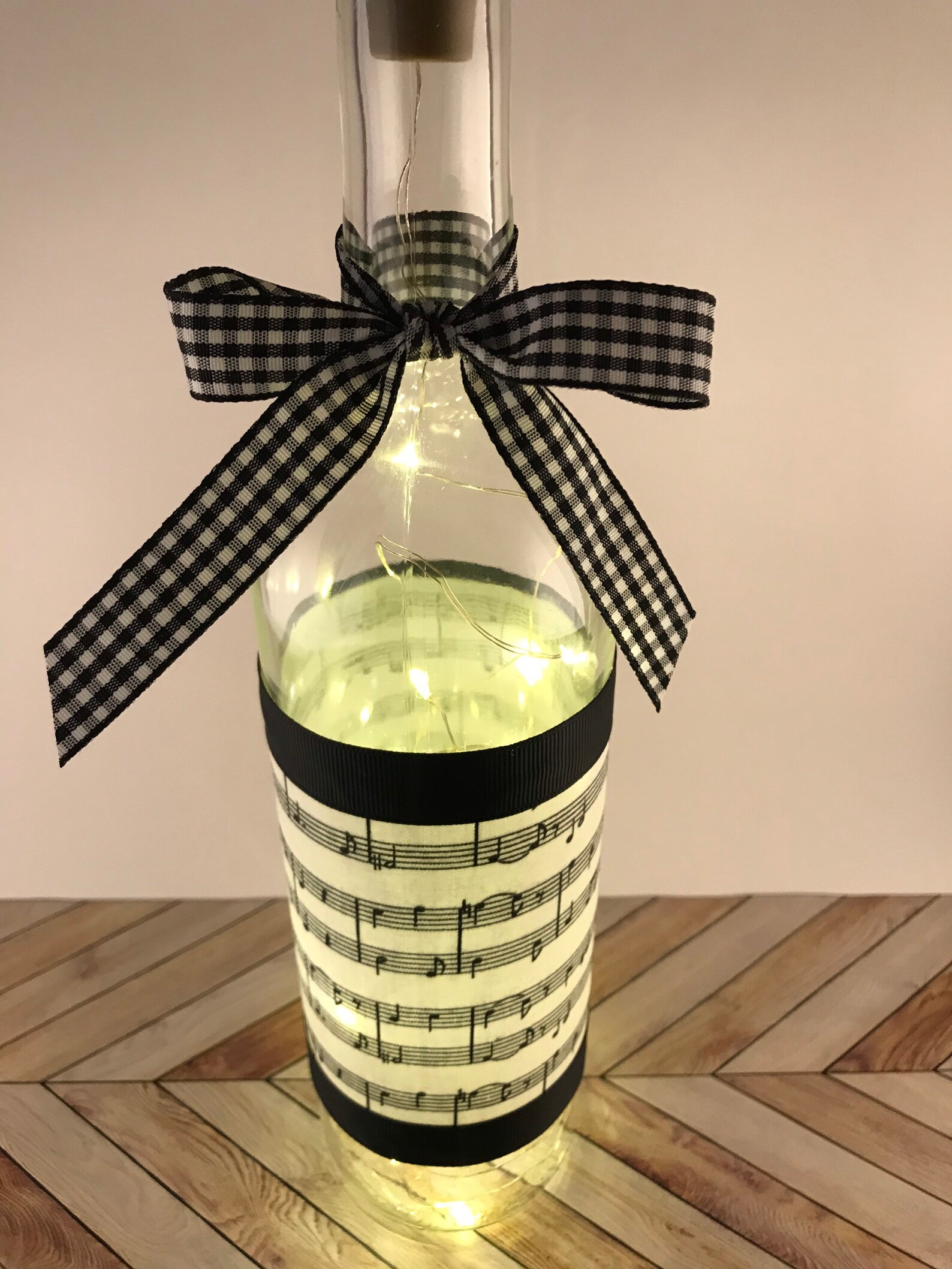 Music Notes Wine Bottle Lamp - Etsy