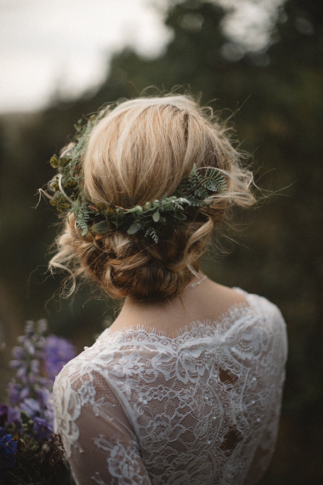 Wedding Headpiece With Ferns and Greenery. Greenery Vine Hair Comb ...