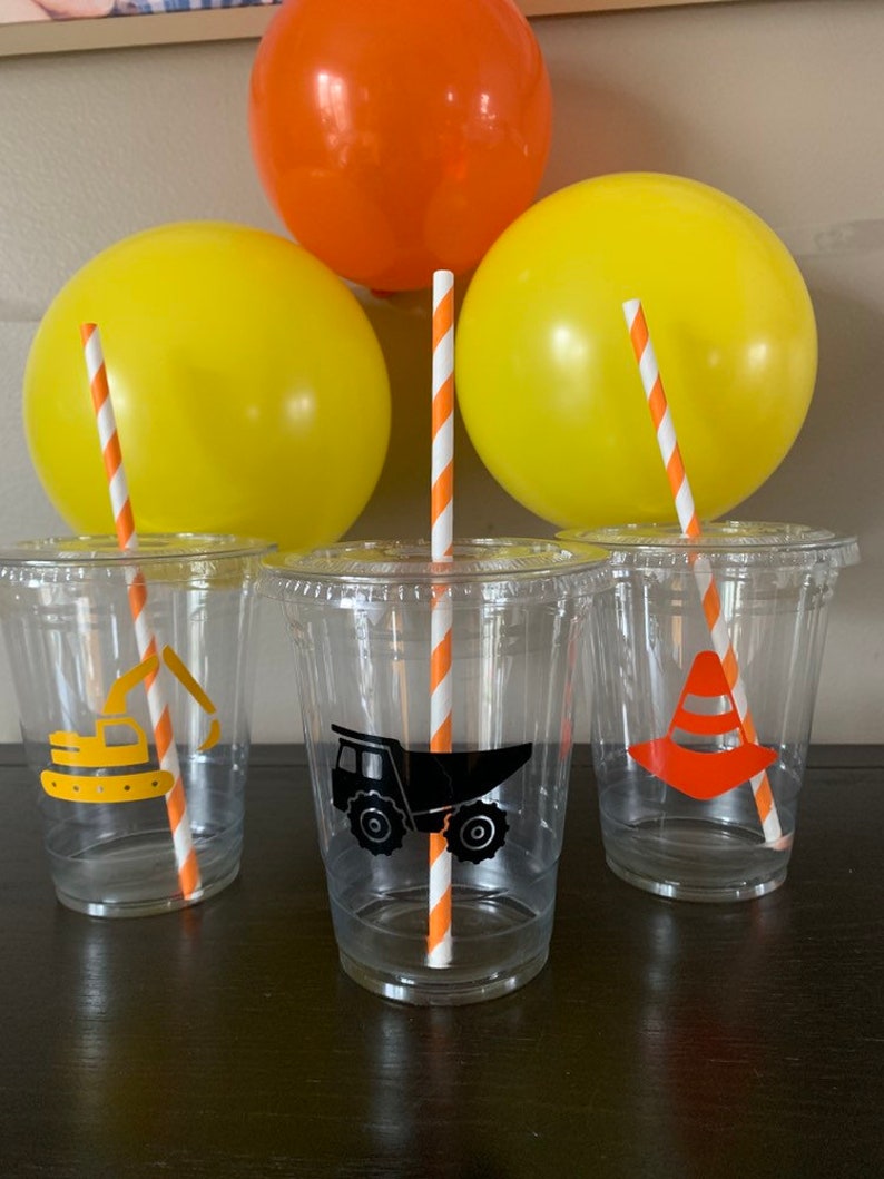 Construction Crew Party Cups/ Bulldozer Birthday Theme/ Under - Etsy