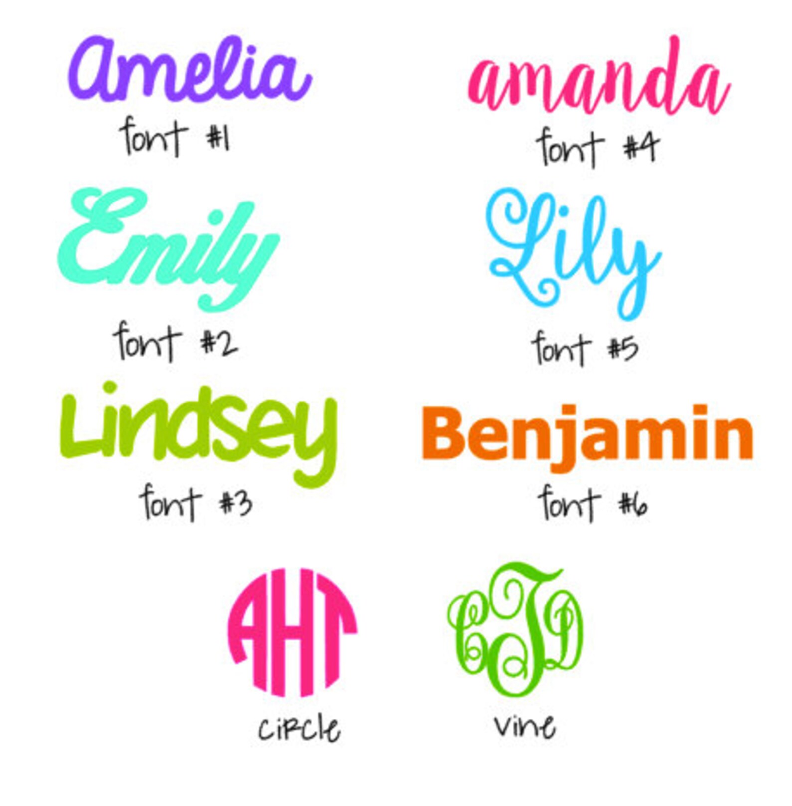 Personalized, Name, Monograms Decal, Stickers, DIY Labels/back to ...