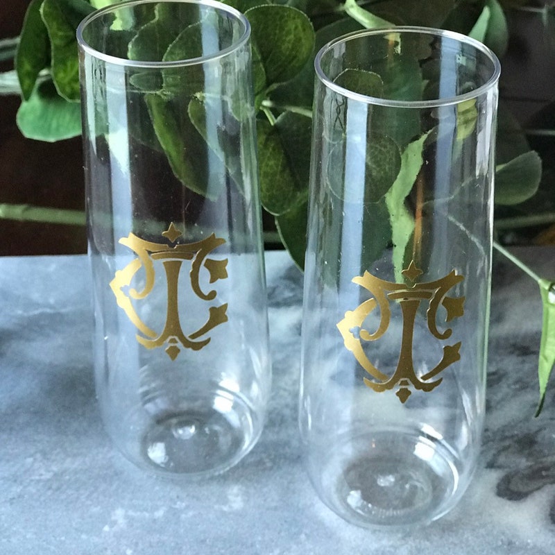 Monogrammed Glasses - Etsy