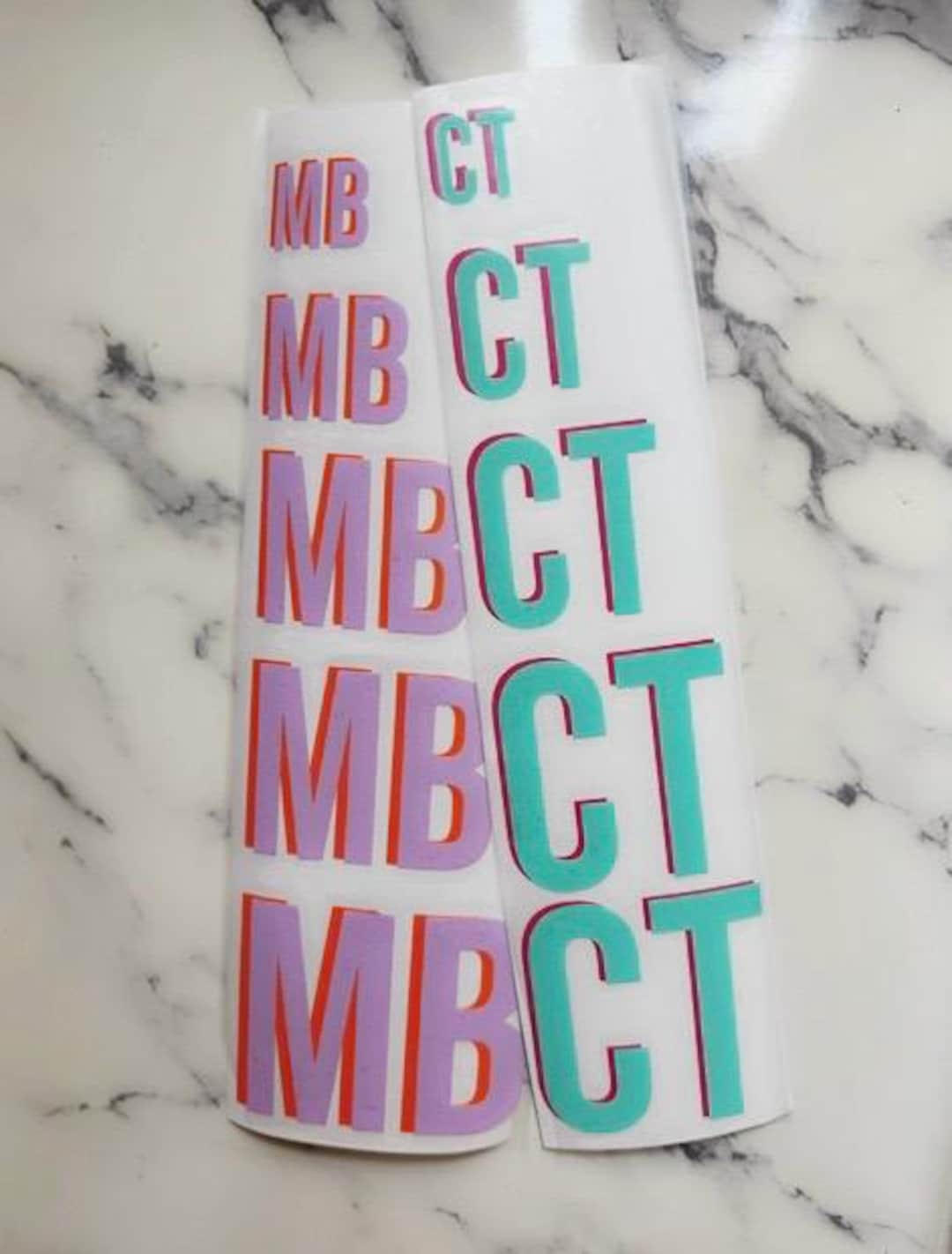 Sheet of Decals/two Letter Monogram/ Shadow Block Font Monogram ...