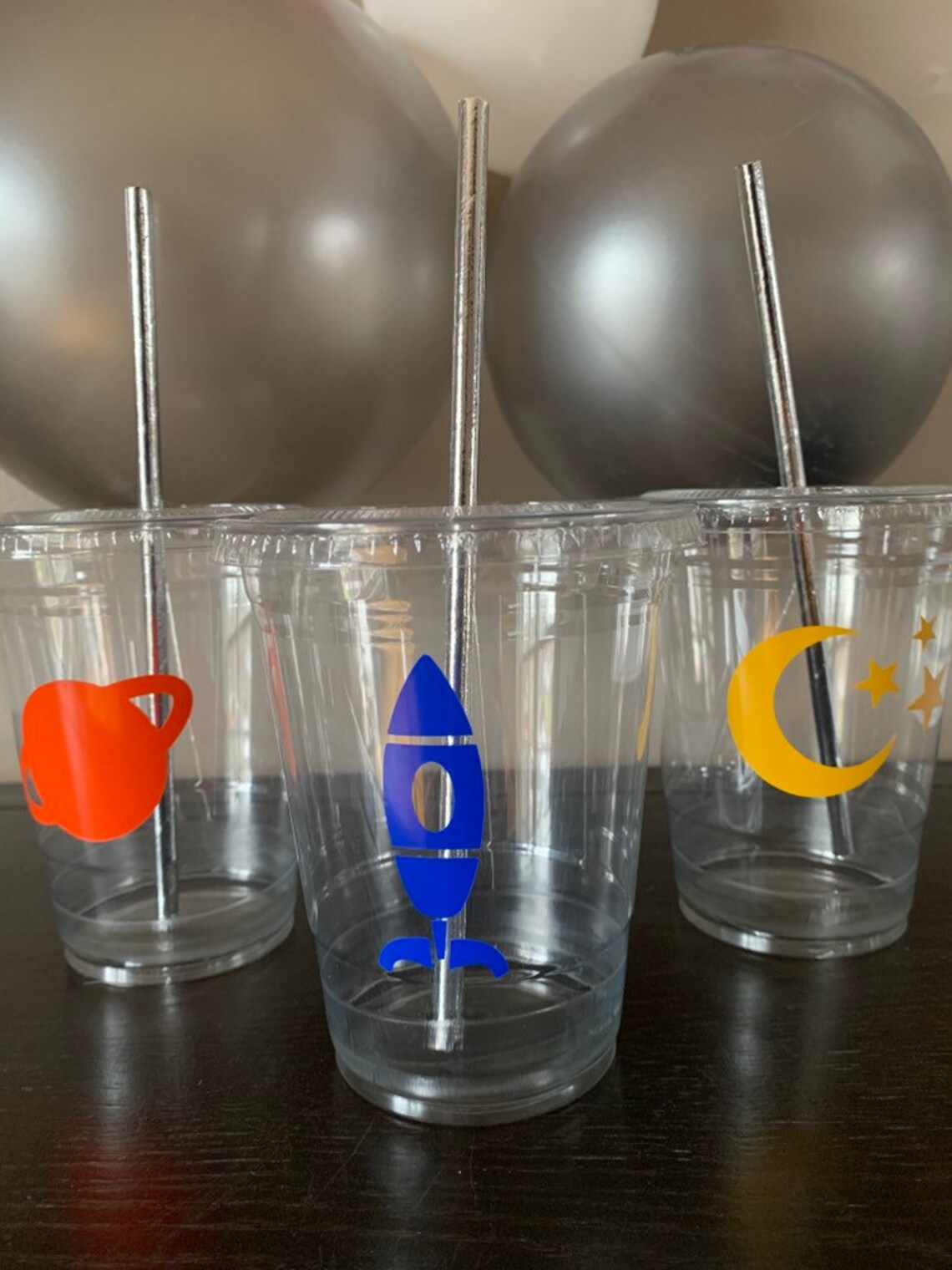Space Party Cups/ Outer Space Birthday Theme/ Rocket Party | Etsy