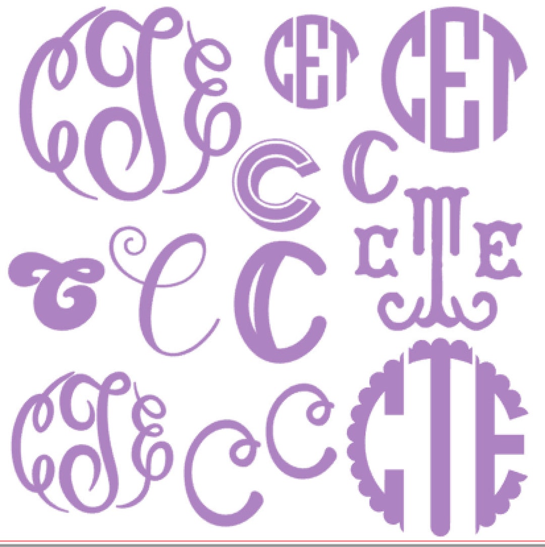 DIY Decals/monogram Decals/ Set of Monograms/sheet of Name Stickers ...