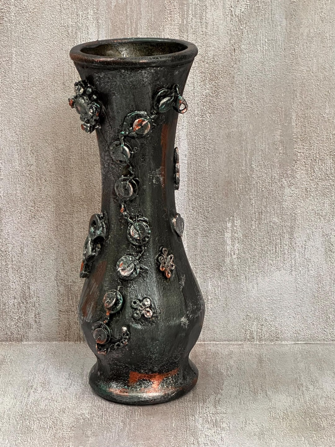 Steampunk Vase | Upcycled Flower Vase | Altered Art / Mixed Media - Etsy