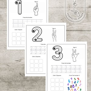 ASL Alphabet Numbers Tracing, Handwriting Chart, Letter Tracing ...