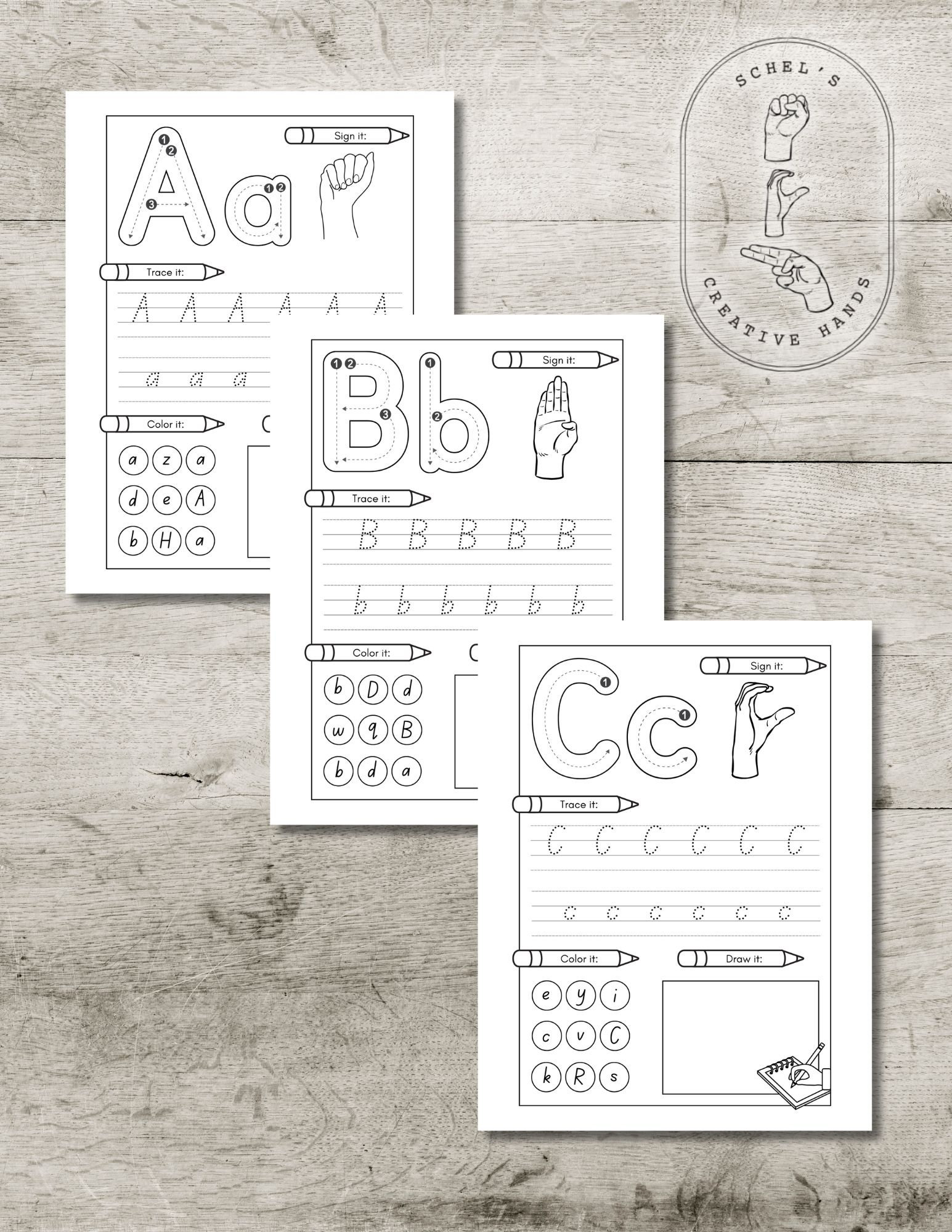 ASL Alphabet Numbers Tracing, Handwriting Chart, Letter Tracing ...