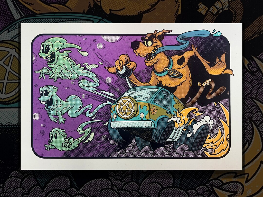 Scooby Doo Hot Rod Screenprint 11x17 Handmade Screen Printed Poster ...