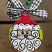 Hand-painted Santa Face Round Ornament - Etsy