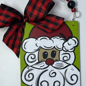 Hand-painted Santa Face Plaque - Etsy