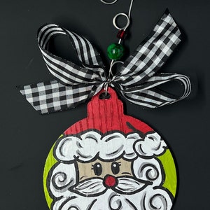 Hand-painted Santa Face Round Ornament - Etsy