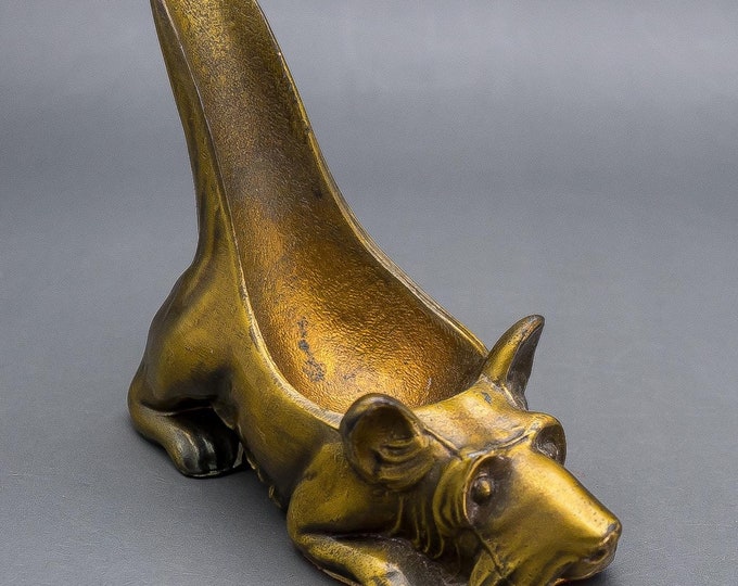 Antique 1920’-1940’s Ronson Brass Scottie Estate Pipe Rest / Holder ...