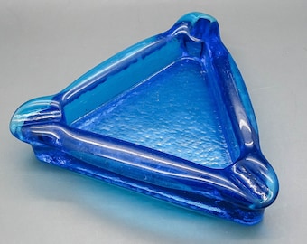 Blenko Blue Ashtray - Etsy