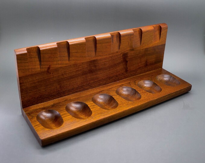 Vintage Decatur 6 Place Pipe Deco Style Walnut Estate Pipe Stand / Rack ...