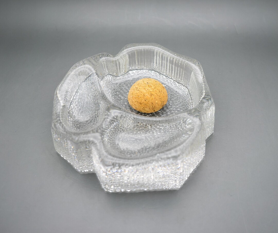 Large Vintage Pukeburg Glassworks Crystal Pipe Knocker Ashtray / Double ...