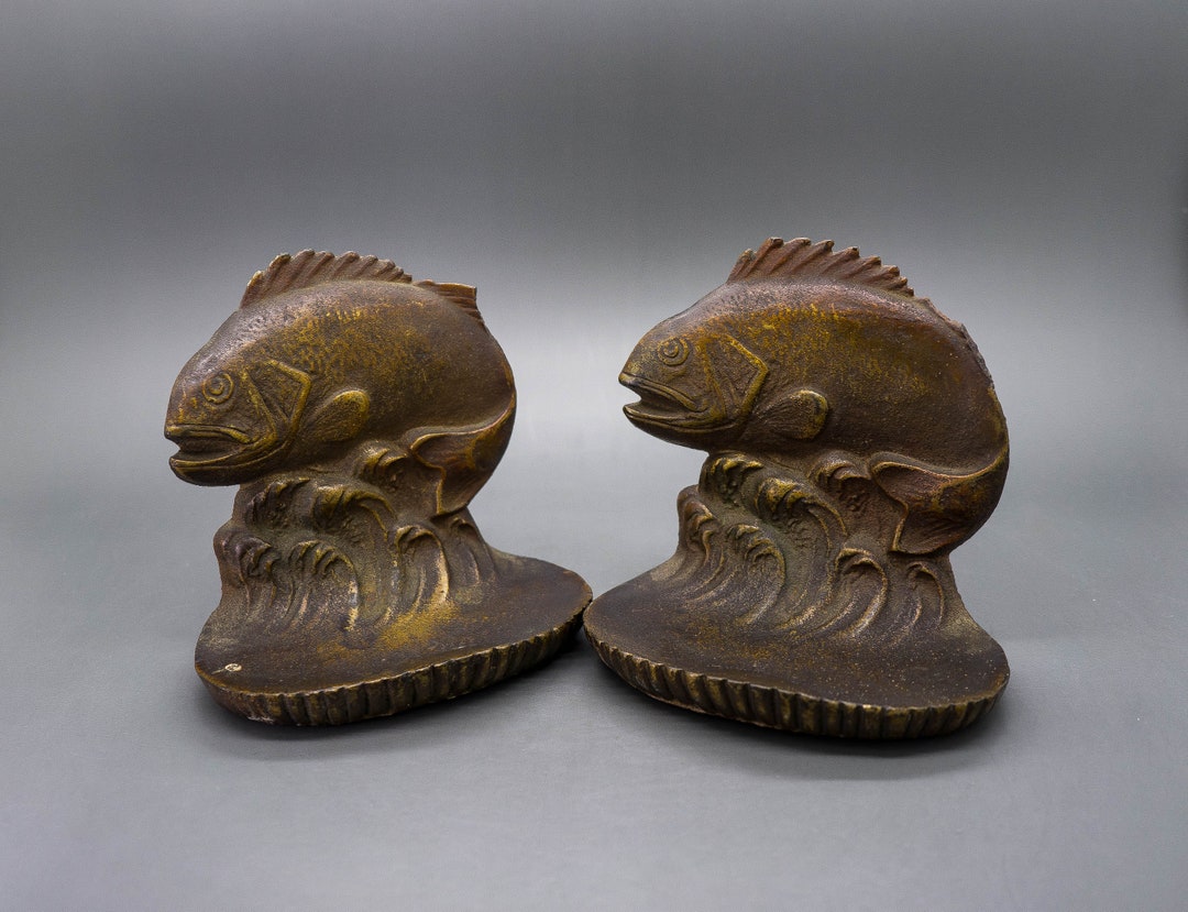 Antique Bradley and Hubbard Iron Largemouth Bass Fish Bookend - Etsy