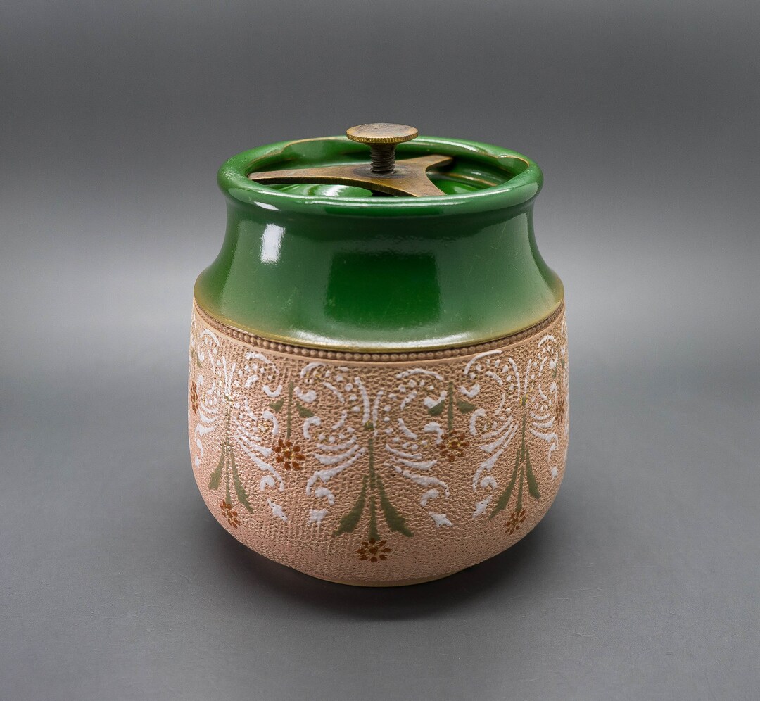 Beautiful Vintage Aonian Made in England Green/tan Ceramic - Etsy