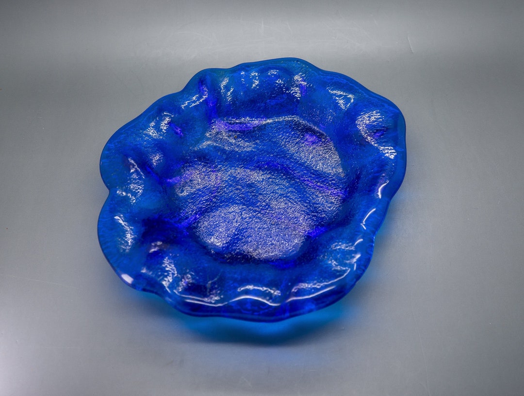 Vintage Blenko Cobalt Blue Glass Ashtray Bowl #6023 - Etsy