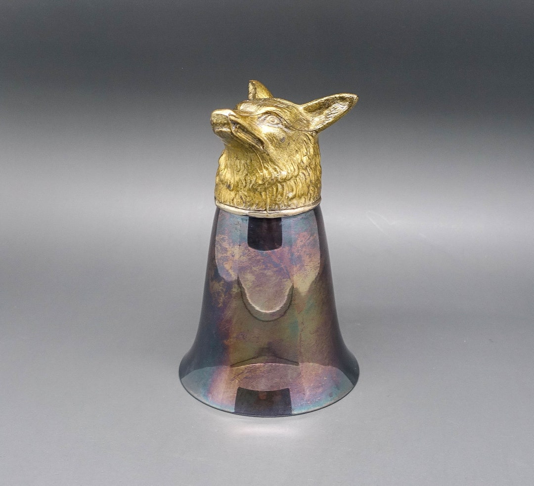 International Pewter Wolf Head Estate Goblet – Brass /brass Plated Wolf ...