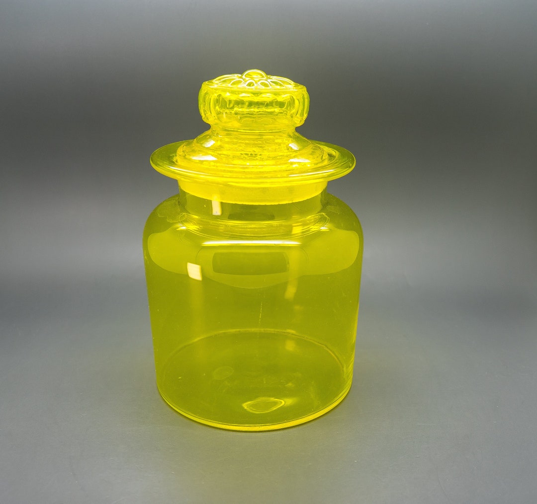 Early Century Yellow Glass Cigar Jar - Antique Tobacciana Beauty - Etsy