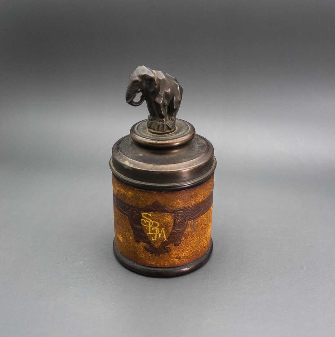 1920's-1930s Antique Chase Metal & Brown and Bigelow Elephant Topper ...