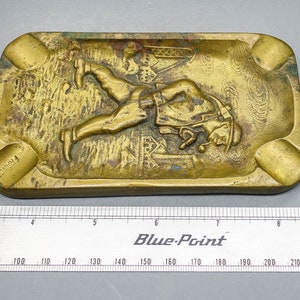 Vintage Early to Mid-century WWII (1939-1945) Cast Brass Ashtray With ...