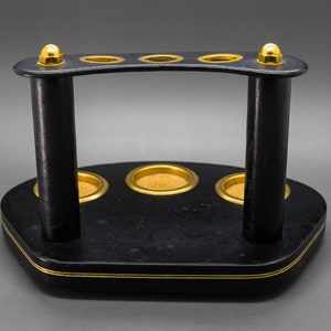 Vintage Dunhill Leather Covered 3-place Pipe Stand Brass Collars Pipe ...