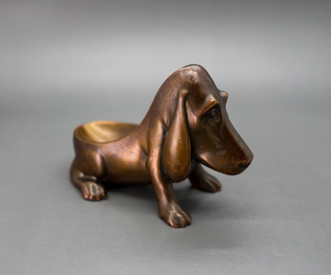 Ronson AMW art Metal Works 1930's Design Brass Basset Hound Dog Pipe ...