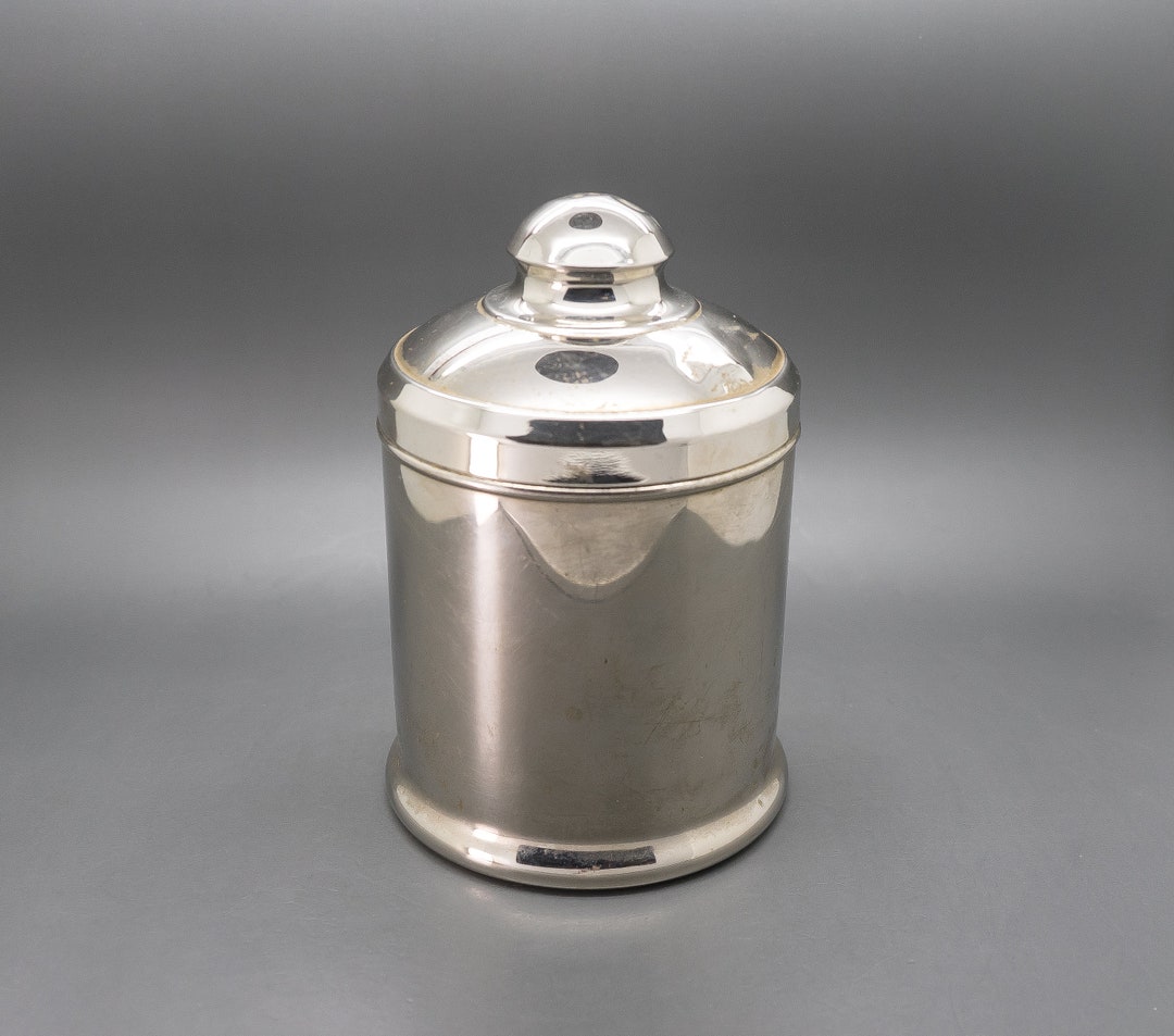 7 Chrome Mid-century Cigar Humidor Cannister With Cedar Lining/insert ...