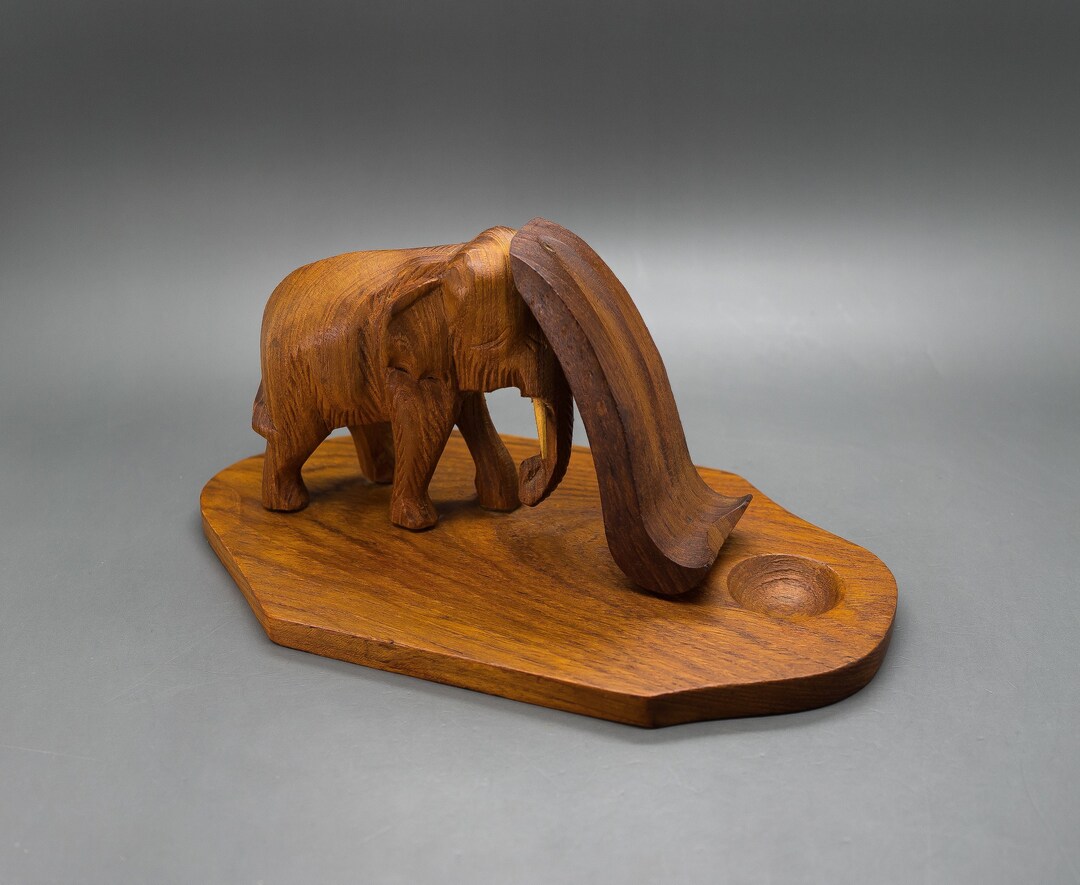 Beautiful Vintage Teak Single Place Pipe Stand / Rack / Holder With ...