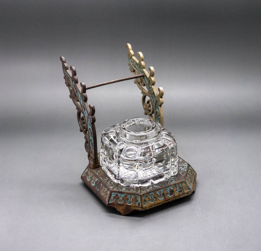 Antique Bradley Hubbard Brass/iron Inkwell and Pen/quill Stand Circa ...