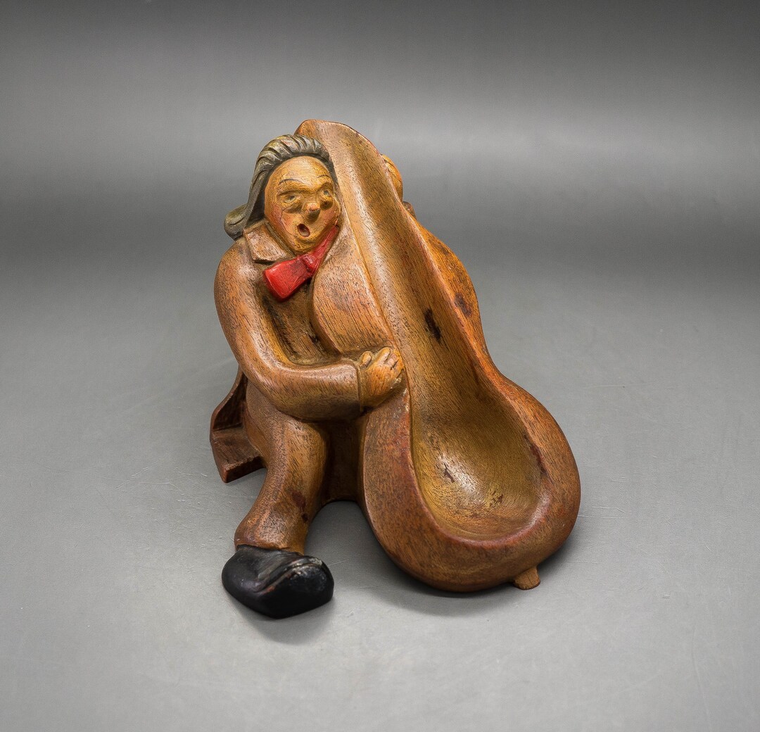 Vintage Carved Wood Bass Guitar / Cello Single Pipe Rest / Holder ...