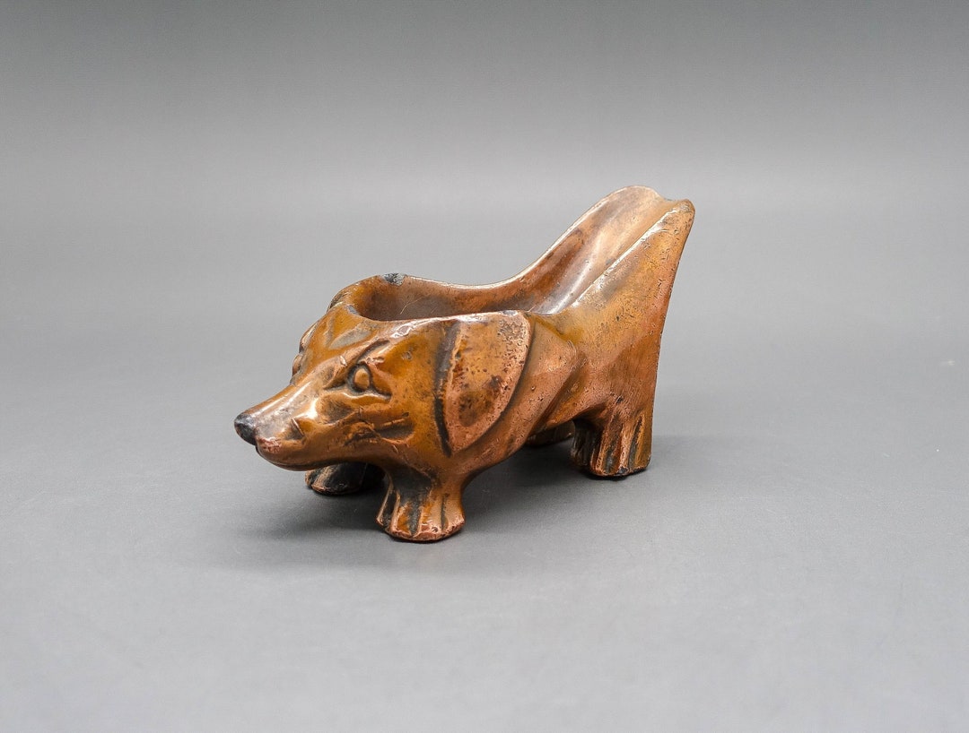 Ronson 1933 Chicago Worlds Fait Copper Plated Dachshund Pipe Estate ...