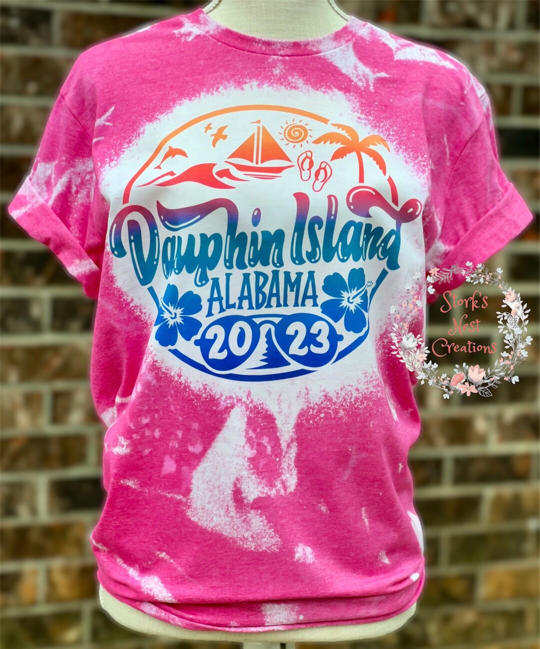 DAUPHIN ISLAND Bleached Shirt / BEACH Bleached Shirt/ Custom Shirts ...