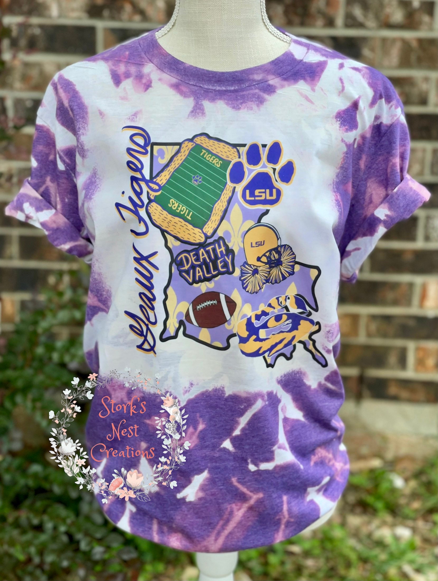LSU Bleached Shirt / College Football Shirt / Custom Shirts / - Etsy UK