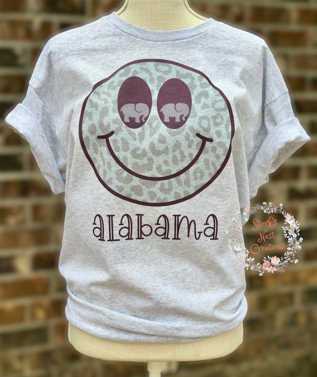 ALABAMA Smiley Face Shirt / College Football Shirt / Custom Shirts ...