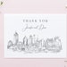 Atlanta Skyline Thank You Cards, Personal Note Cards, Bridal Shower ...