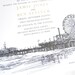 Santa Monica Pier Skyline Hand Drawn Rehearsal Dinner Invitations set ...