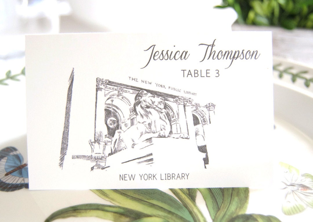 New York Library Skyline Blank Folded Place Cards (set of 25 Cards) - Etsy
