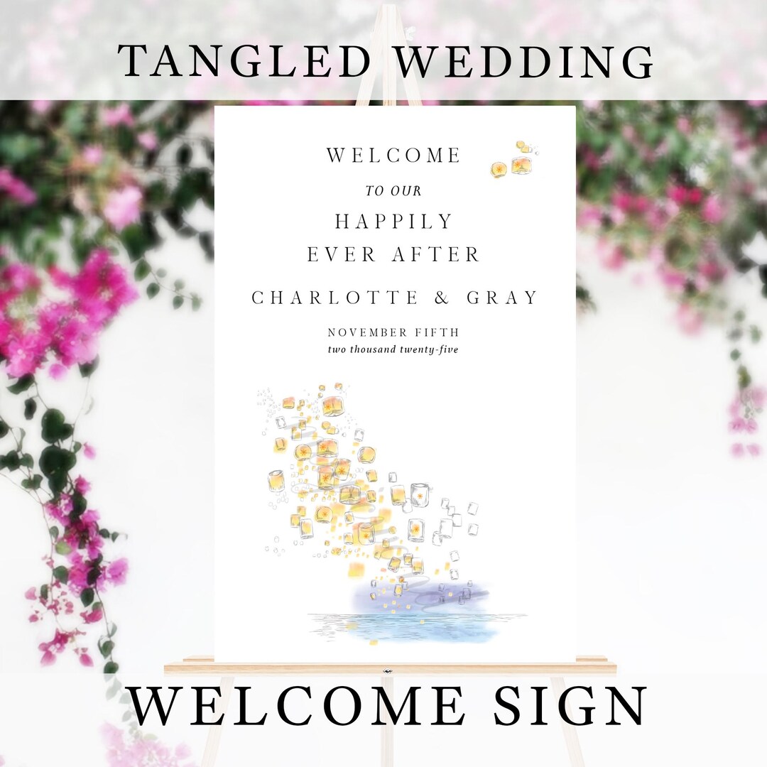 Tangled Wedding Welcome Sign | Lanterns Fairytale Wedding Decor ...