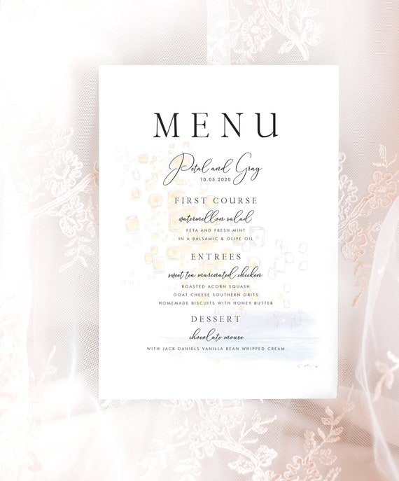 Tangled Lanterns Menu Cards Fairytale Wedding Day of Event - Etsy