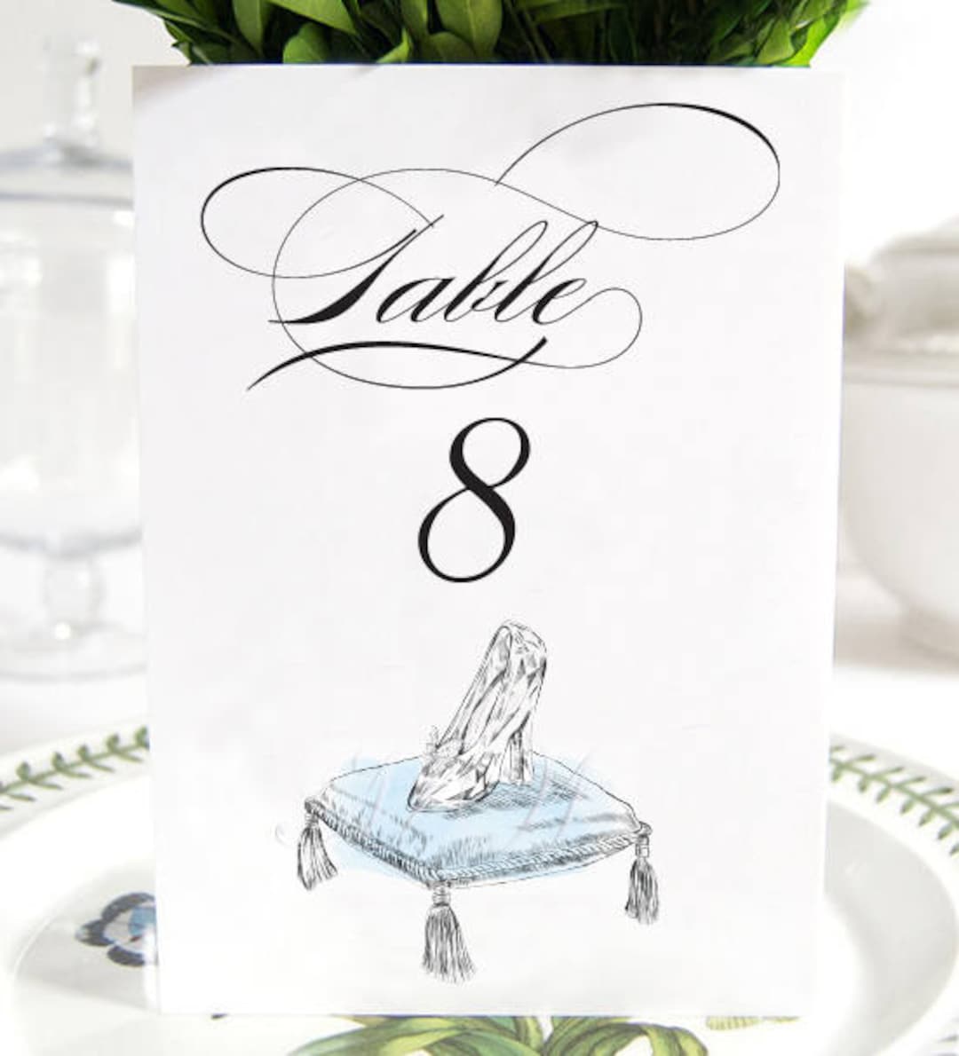 Cinderella Glass Slipper Inspired Table Numbers, Fairytale Wedding ...