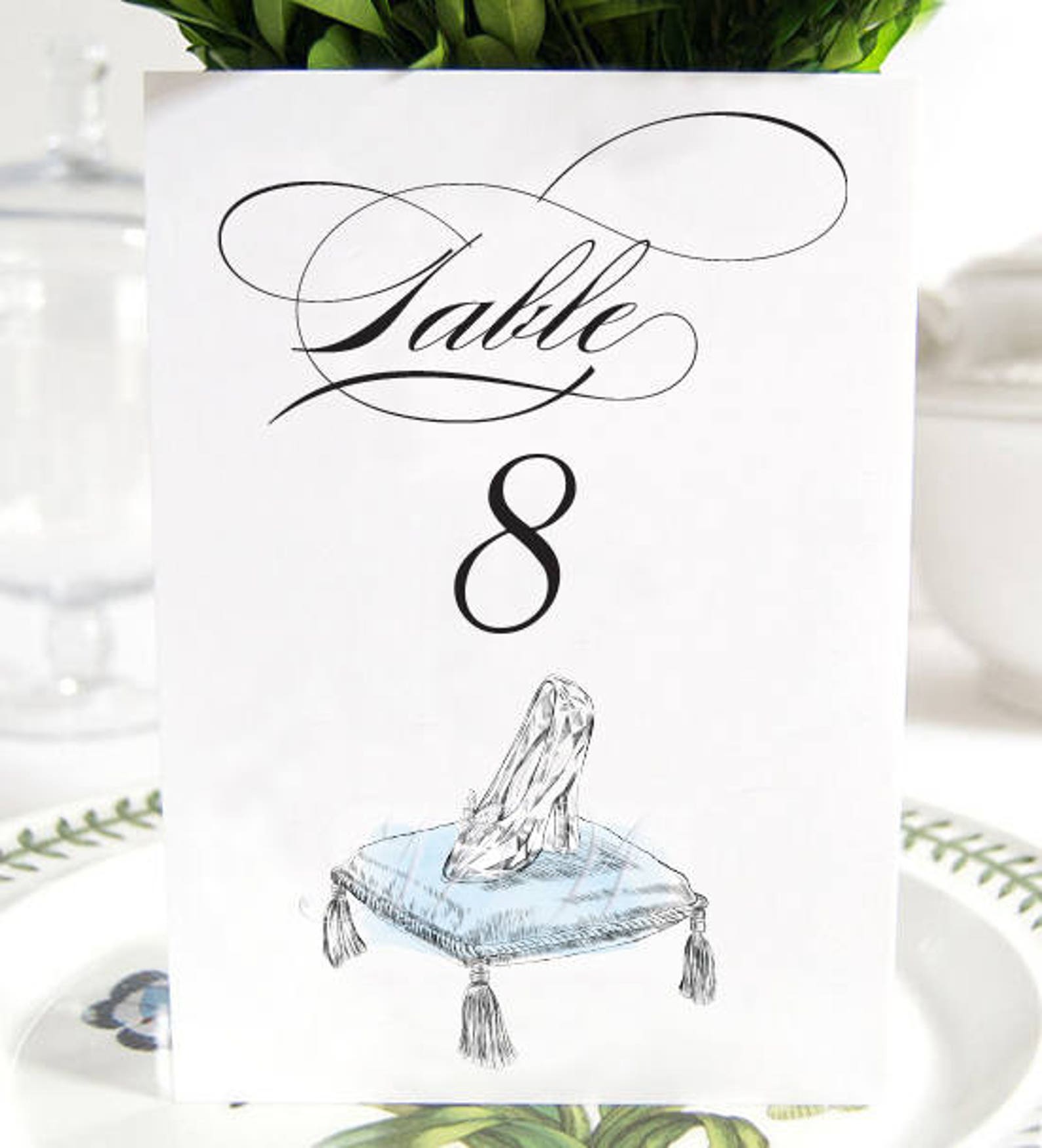 Cinderella Glass Slipper Inspired Table Numbers Fairytale - Etsy