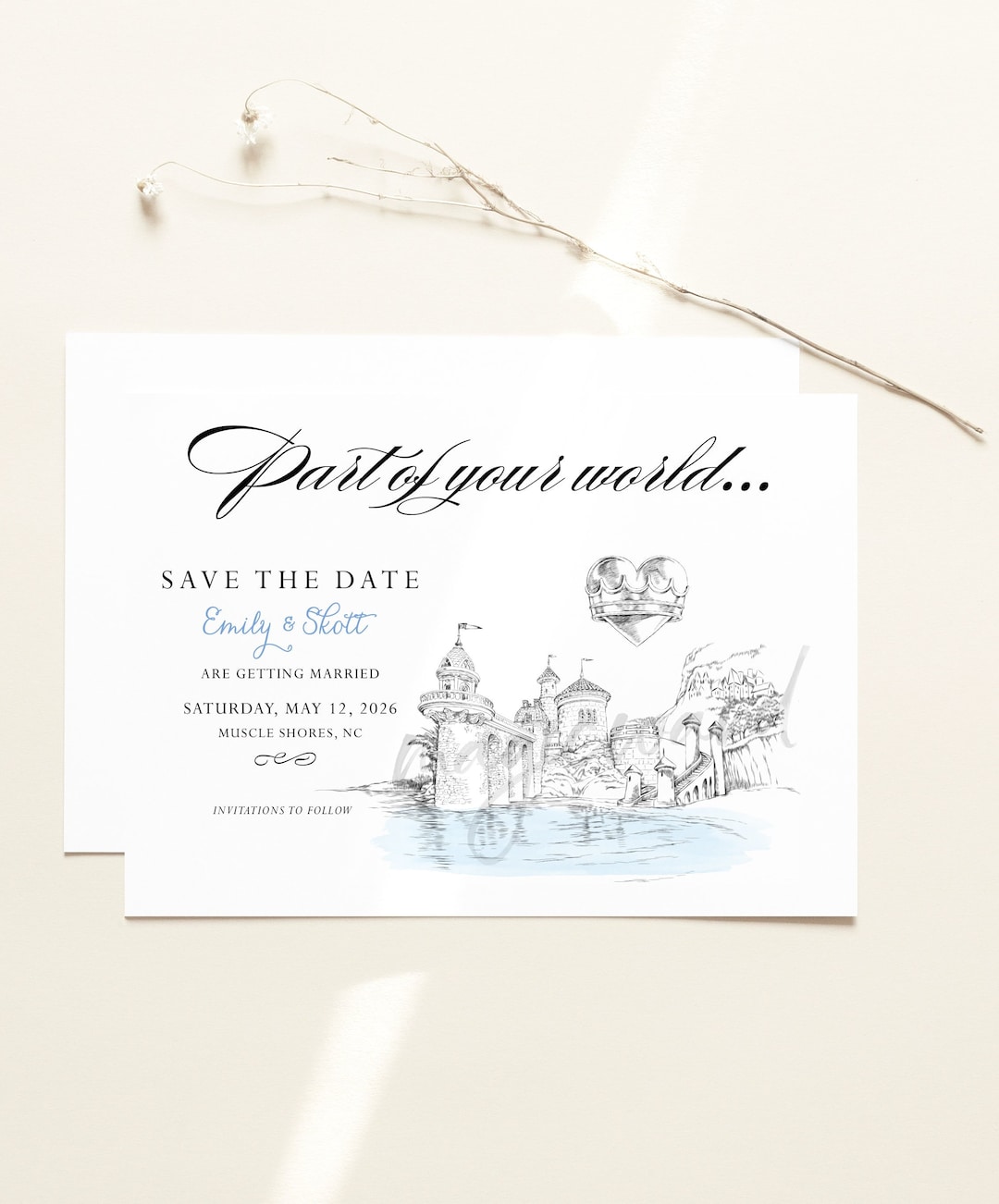 Little Mermaid Save the Dates, Save the Date, Disney Inspired, STD ...