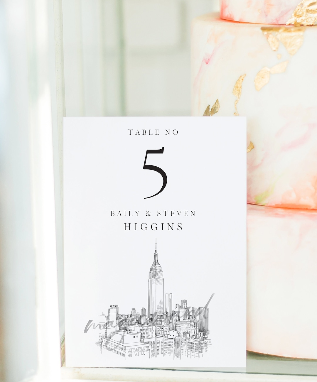 Custom New York Table Numbers, NY Skyline, NYC, Wedding, Day of Event ...