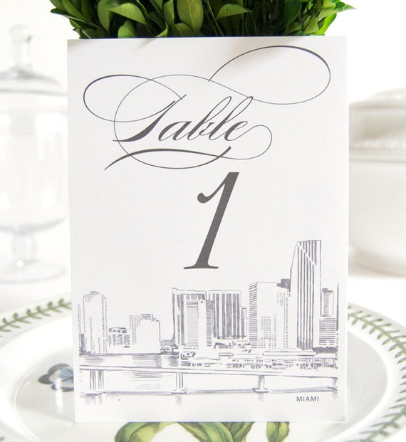 Miami Skyline Table Numbers 1-10 | Etsy